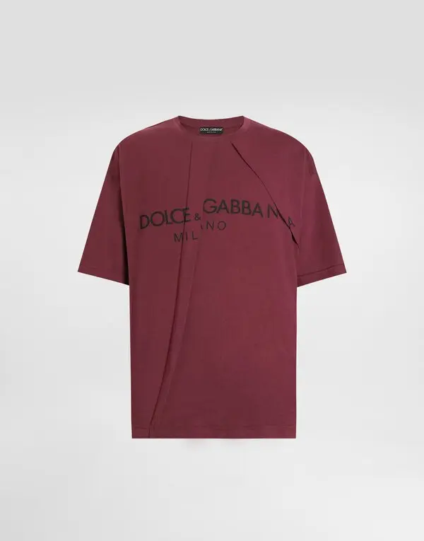 Dolce & Gabbana Cotton T-shirt With Logo - Bordeaux
