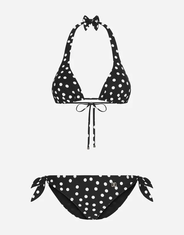 Dolce & Gabbana Polka Dot Triangle Bikini - Print