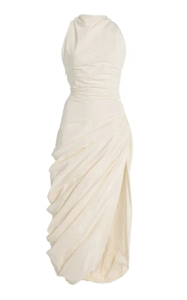 Altuzarra Dora Gathered Midi Dress - Ivory