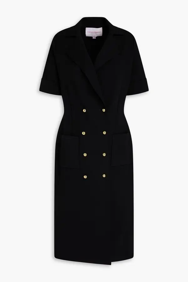 Carolina Herrera Double-breasted Wool-blend Midi Dress