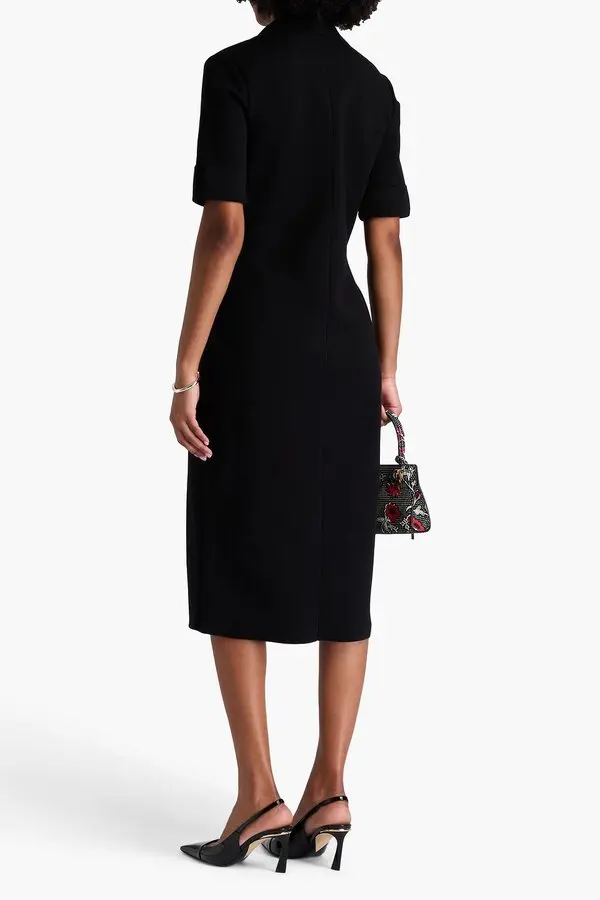 Carolina Herrera Double-breasted Wool-blend Midi Dress