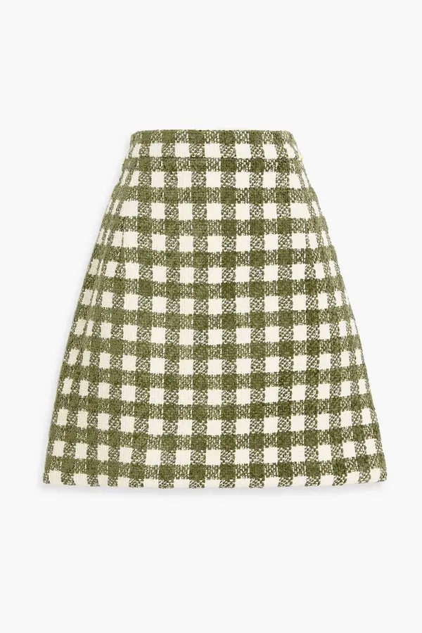 Oscar De La Renta Checked Tweed Mini Skirt