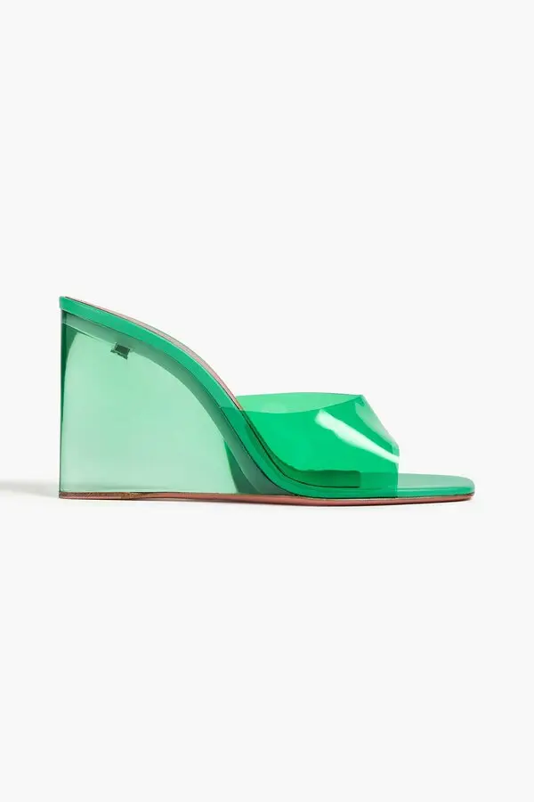 Amina Muaddi Lupita Pvc Wedge Mules