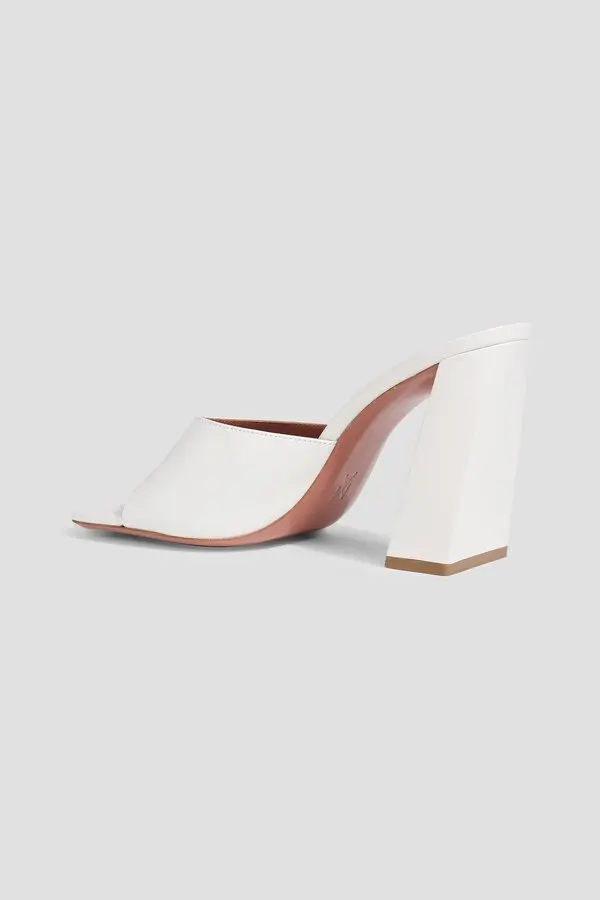 Amina Muaddi Brigitte 95 Leather Mules - White