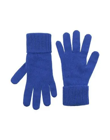 Burberry Knitted Gloves With Embroidered Logo - Blue