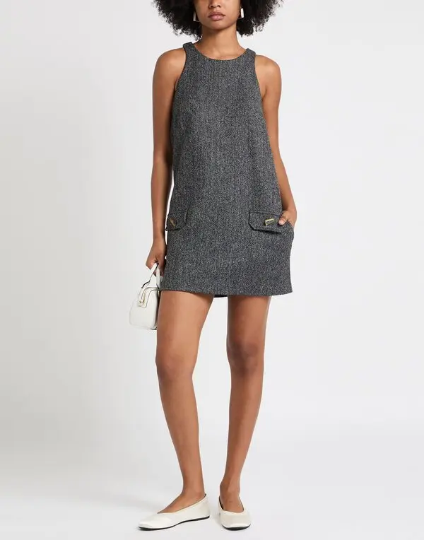 pinko ruched flared dress Striped midi dress with open back main image 0