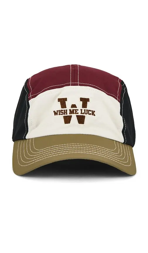 WISH ME LUCK The W Camper Hat - Brown  Red  & Black