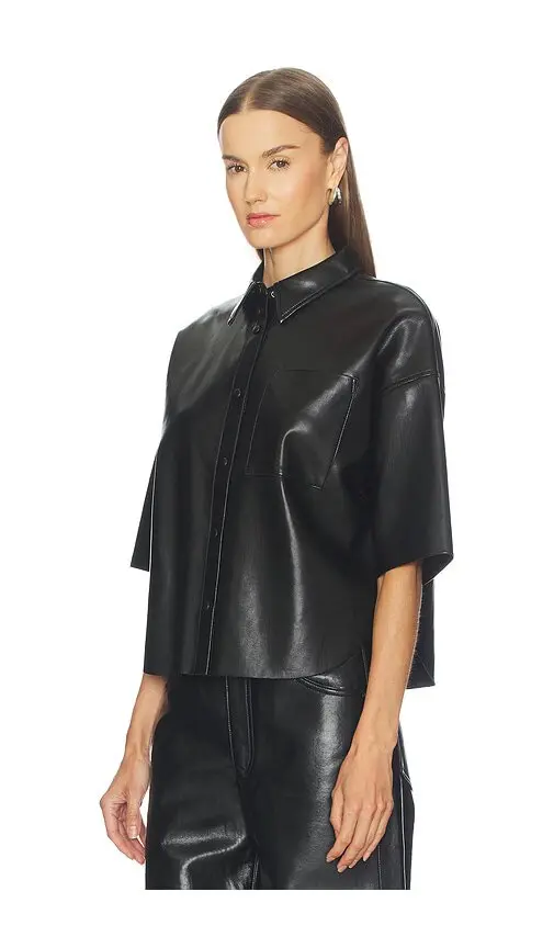 Citizens Of Humanity Cropped Cape Button Up Shirt - Black