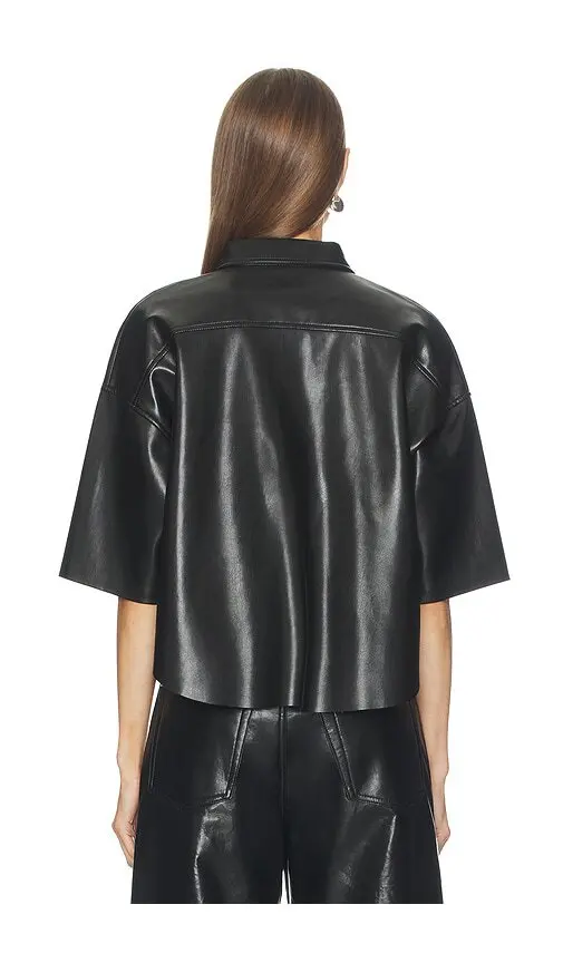 Citizens Of Humanity Cropped Cape Button Up Shirt - Black