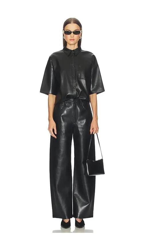 Citizens Of Humanity Cropped Cape Button Up Shirt - Black