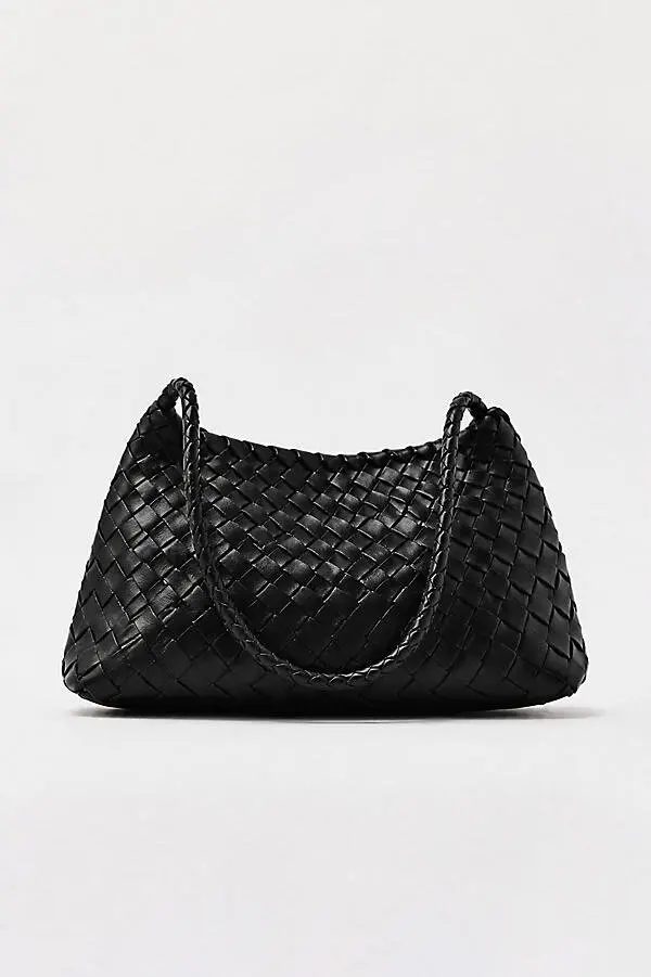 Anthropologie Calla Woven Shoulder Bag - Black