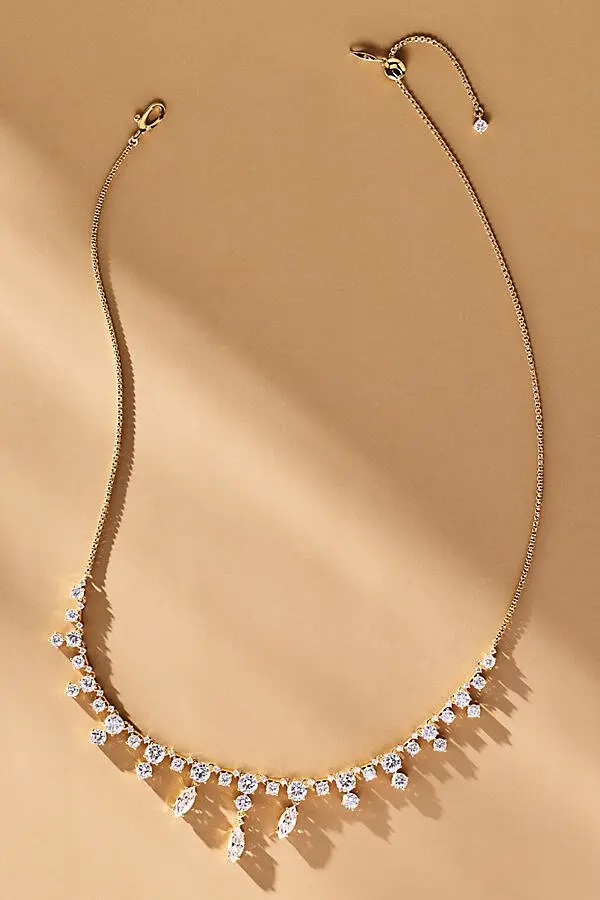 Nadri Everleigh Frontal Crystal Necklace - Gold