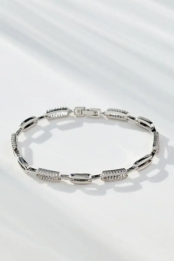 Anthropologie Paperclip Tennis Bracelet - Silver
