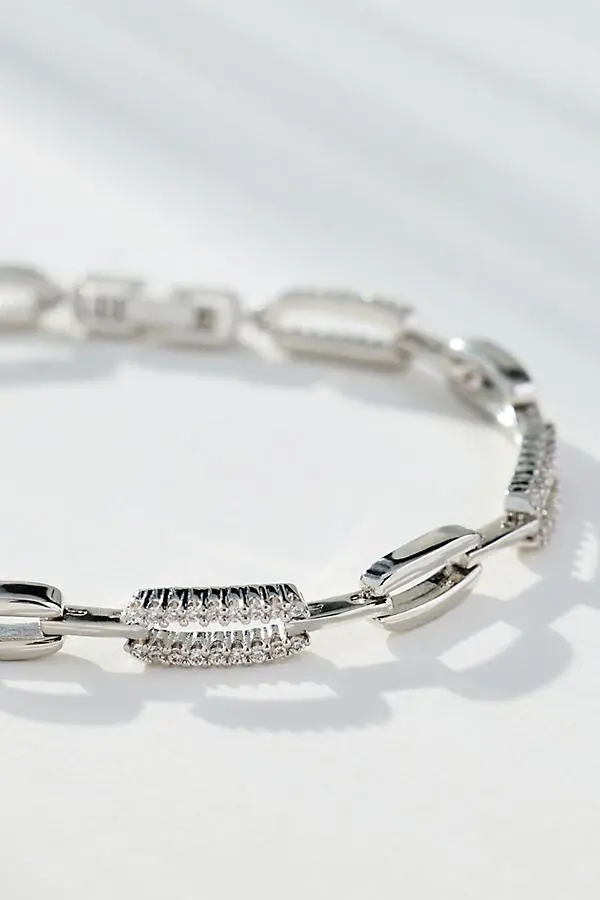 Anthropologie Paperclip Tennis Bracelet - Silver