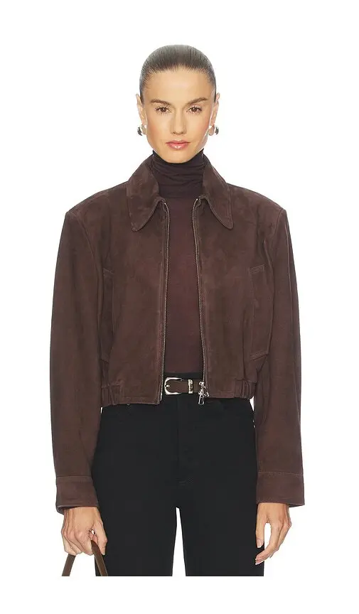AGOLDE Nahlia Cropped Suede Jacket