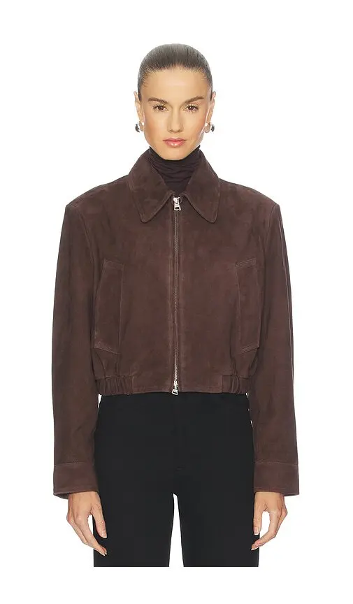 AGOLDE Nahlia Cropped Suede Jacket