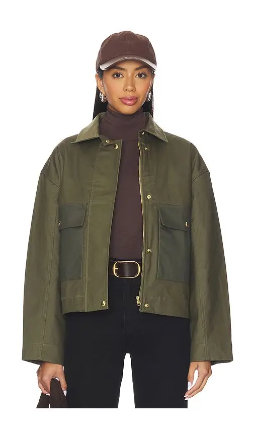 Rag & Bone Nonie 2-1 Cotton Jacket - Olive