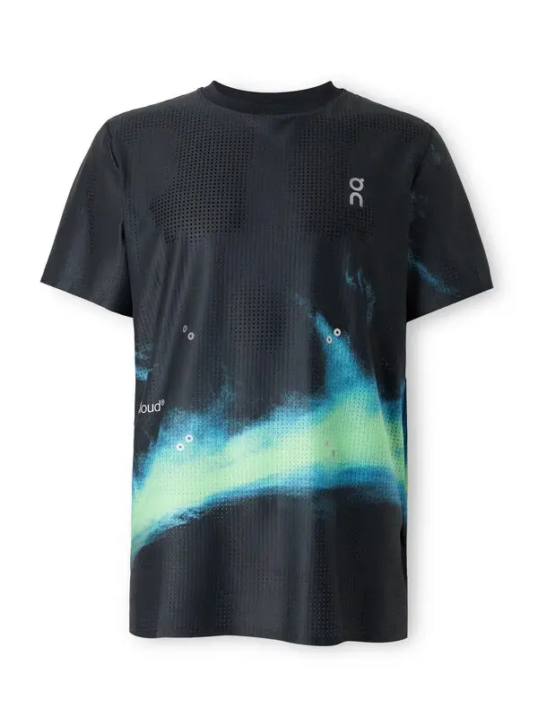 on オン　トレーニングシャツ　Mサイズ　clean cloud On Pace-t Printed Cleancloud® Mesh T-shirt - Black | Editorialist