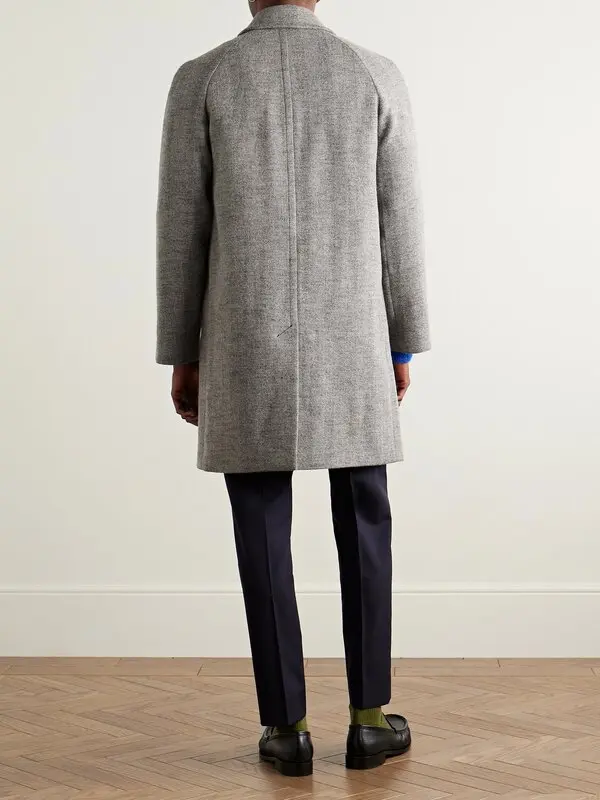 Paul Smith Herringbone Wool-blend Tailored Coat