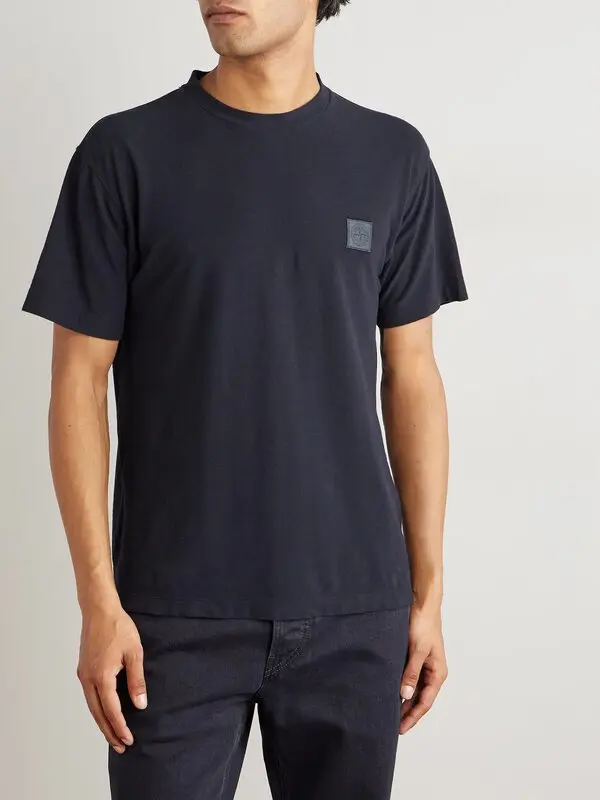Stone Island Ghost Garment-dyed Organic Cotton-jersey T-shirt - Blue