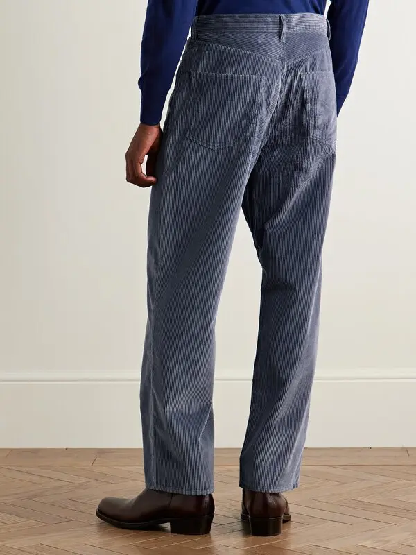 Paul Smith Straight-leg Cotton-corduroy Trousers - Blue