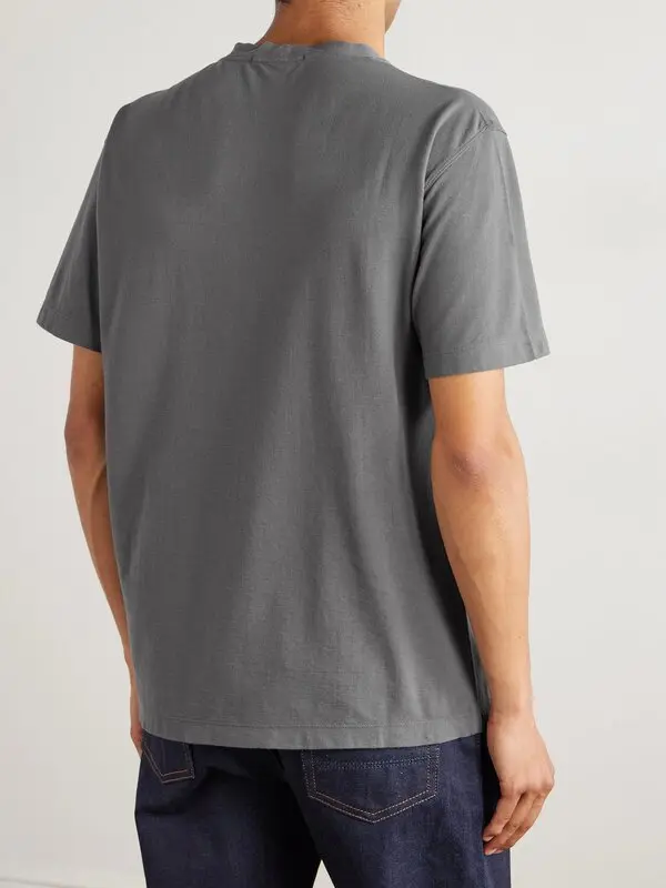 Stone Island Ghost Logo-appliquéd Cotton-jersey T-shirt - Gray