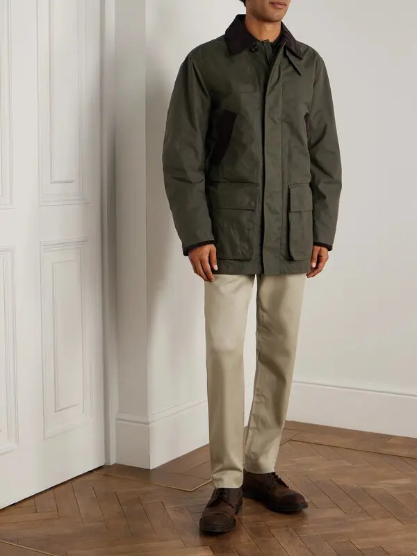 Purdey Pembroke Corduroy-trimmed Cotton-canvas Coat