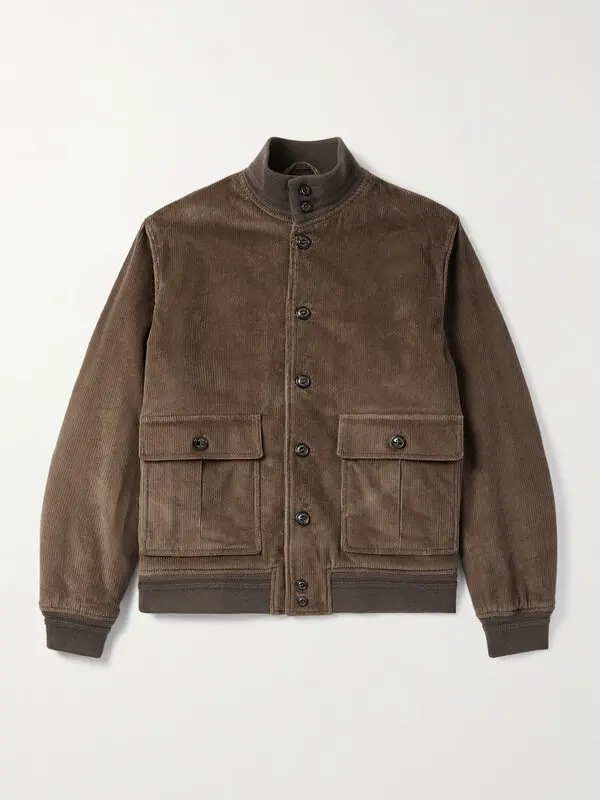 VALSTAR Valstarino Cotton-blend Corduroy Padded Jacket - Brown