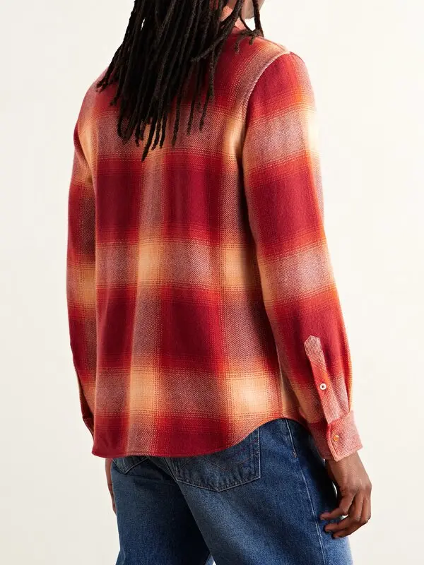 GOD'S TRUE CASHMERE Checked Cashmere Shirt - Red