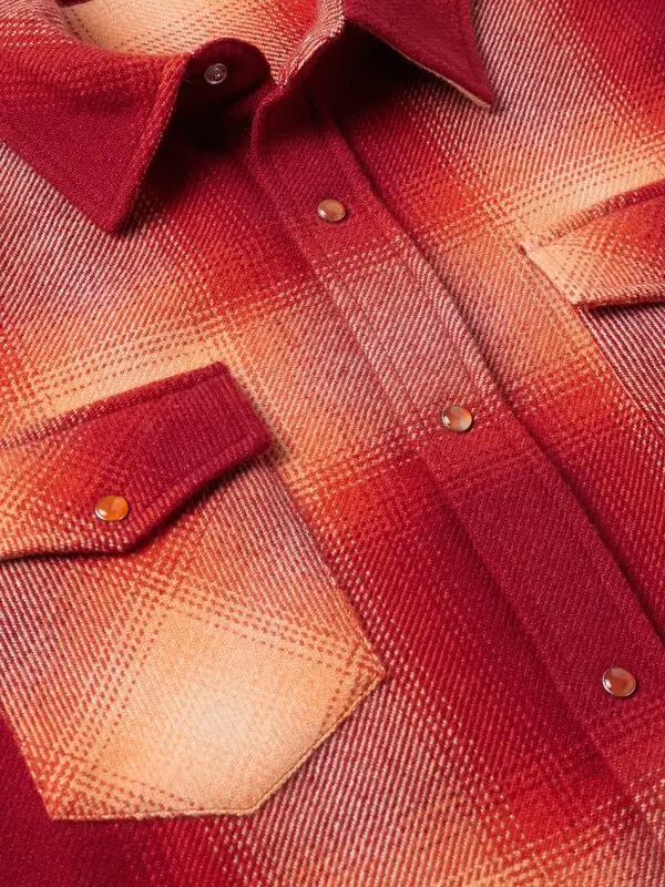 GOD'S TRUE CASHMERE Checked Cashmere Shirt - Red
