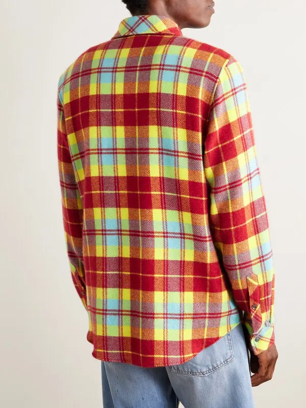 GOD'S TRUE CASHMERE Checked Cashmere Shirt - Red