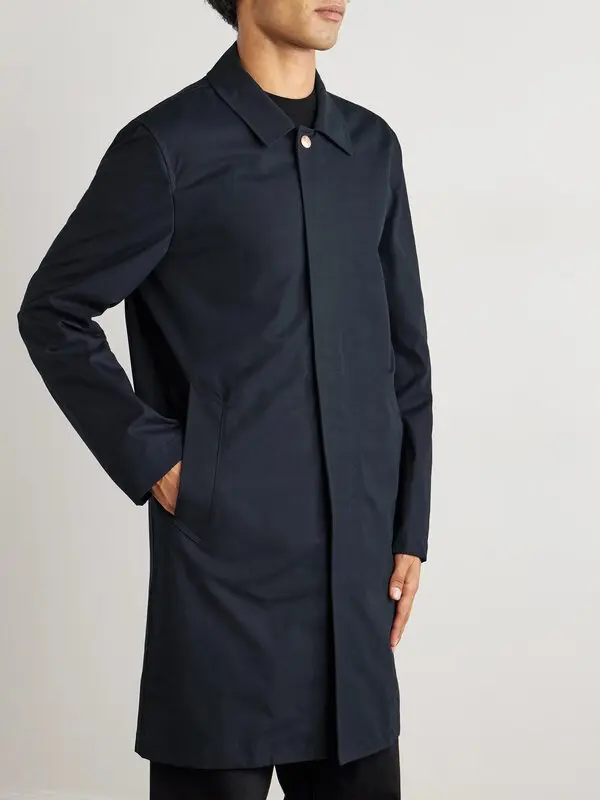 Private White V.c. Jack's Mac Cotton Coat - Blue