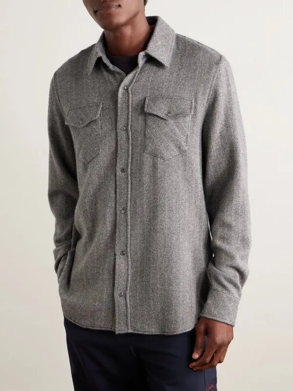 GOD'S TRUE CASHMERE Striped Cashmere Shirt