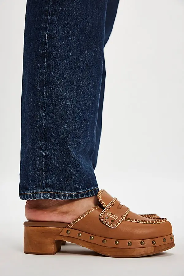 Free People Blanket Stitch Clogs - Tan