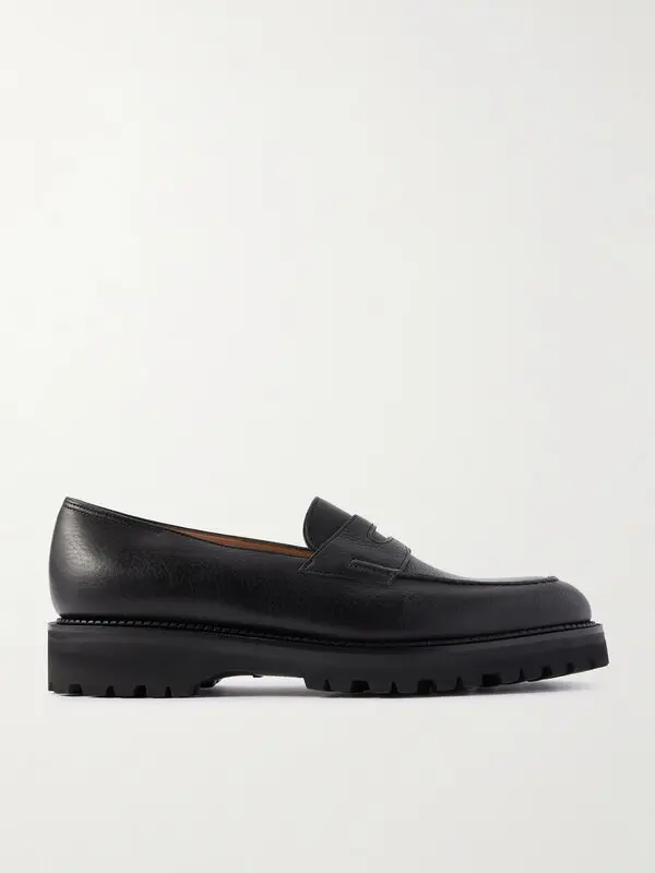 John Lobb Lopez New Standard Leather Penny Loafers - Black