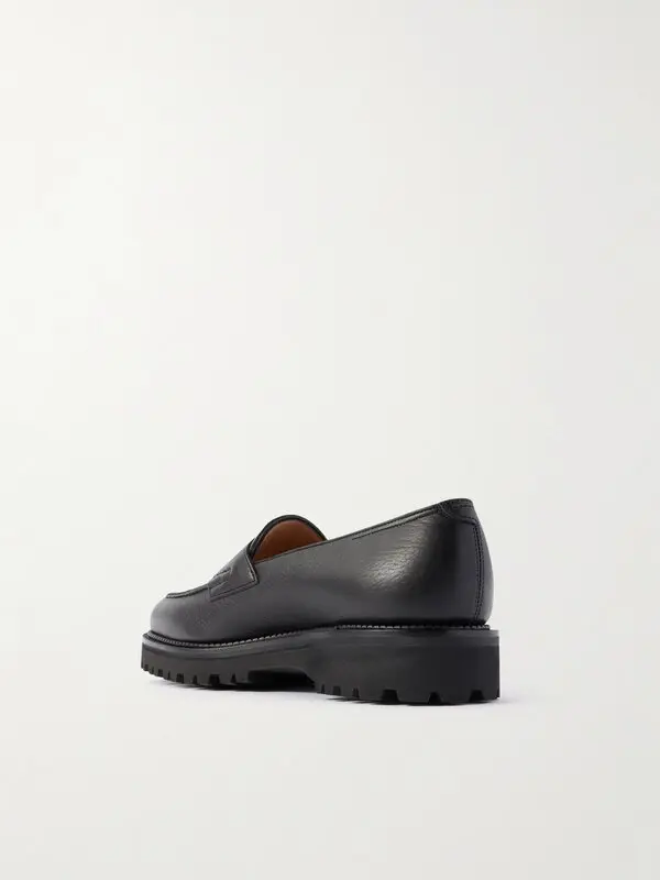 John Lobb Lopez New Standard Leather Penny Loafers - Black