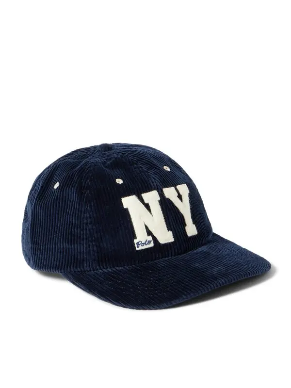 Polo Ralph Lauren Logo-appliquéd Cotton-corduroy Baseball Cap - Blue