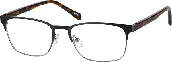 Zenni Vintage Browline Full Rim Frame Glasses - Black
