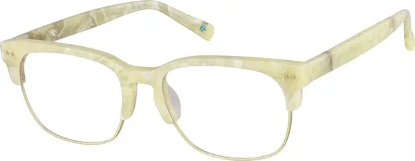 Zenni Vintage Browline Full Rim Eyeglasses - Bone
