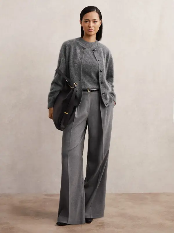 REISS 100% Brushed Cashmere Cardigan