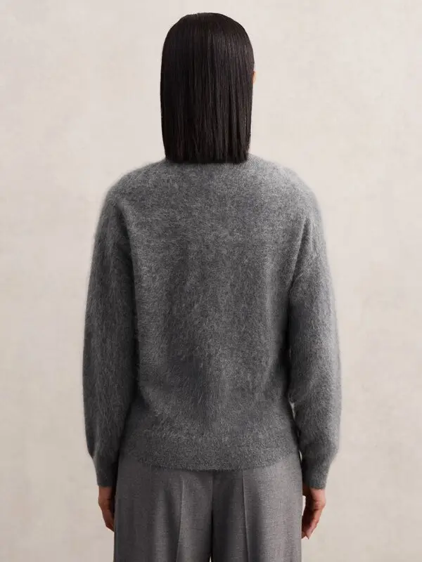 REISS 100% Brushed Cashmere Cardigan