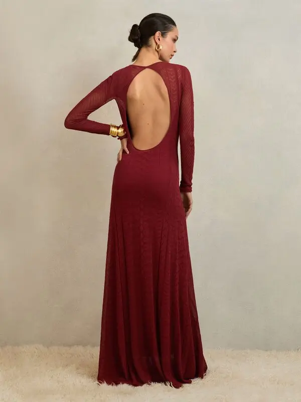 REISS Ami Atelier Pointelle-knit Maxi Dress