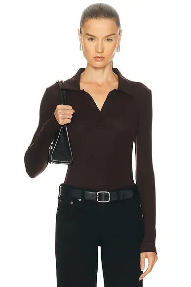 AGOLDE Amos Polo Long Sleeve Shirt