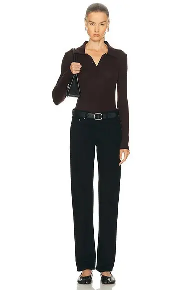 AGOLDE Amos Polo Long Sleeve Shirt
