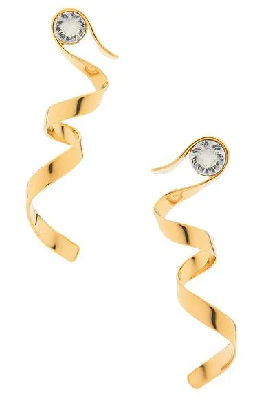 Dries Van Noten Ribbon Dangle Earrings - Gold