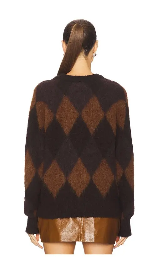 A.L.C. Argyle Patterned Pullover Sweater - Brown