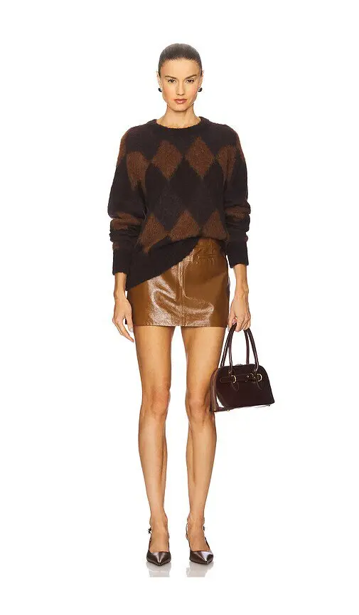 A.L.C. Argyle Patterned Pullover Sweater - Brown