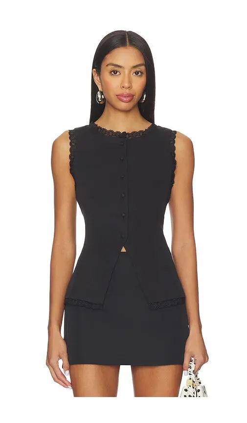 MORE TO COME Monica Lace Trim Top