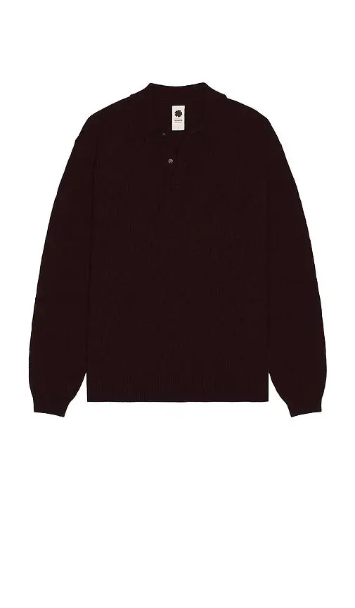 VOWELS Eyelet Polo In . Also - Brown
