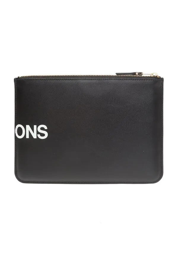 Comme Des Garçons Logo-printed Pouch - Black